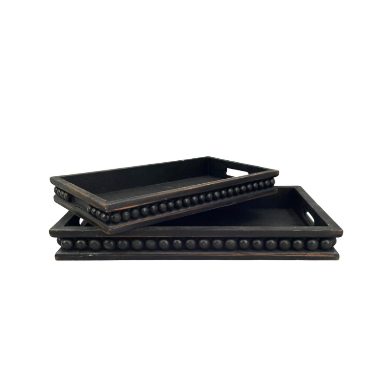 Black Rectangle Beaded Tray – ReStyle & Co